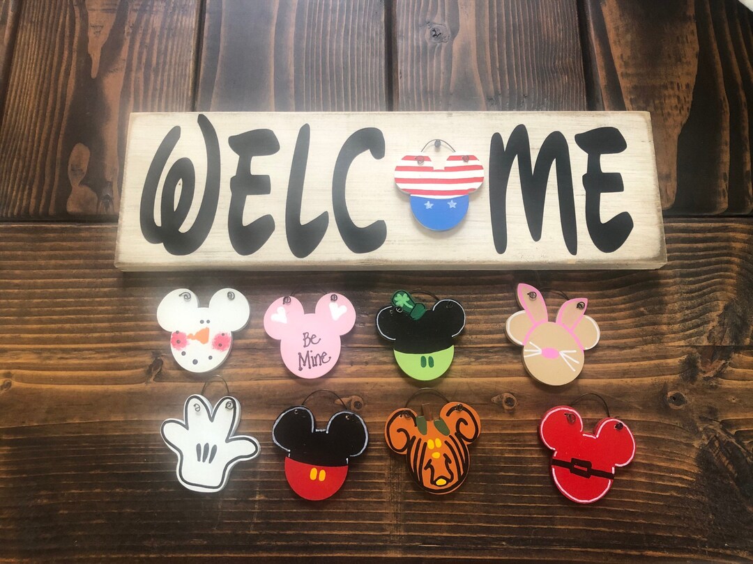 Horizontal Mickey Welcome - Etsy