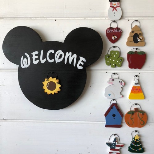 Mickey Inspired Black Welcome - Etsy