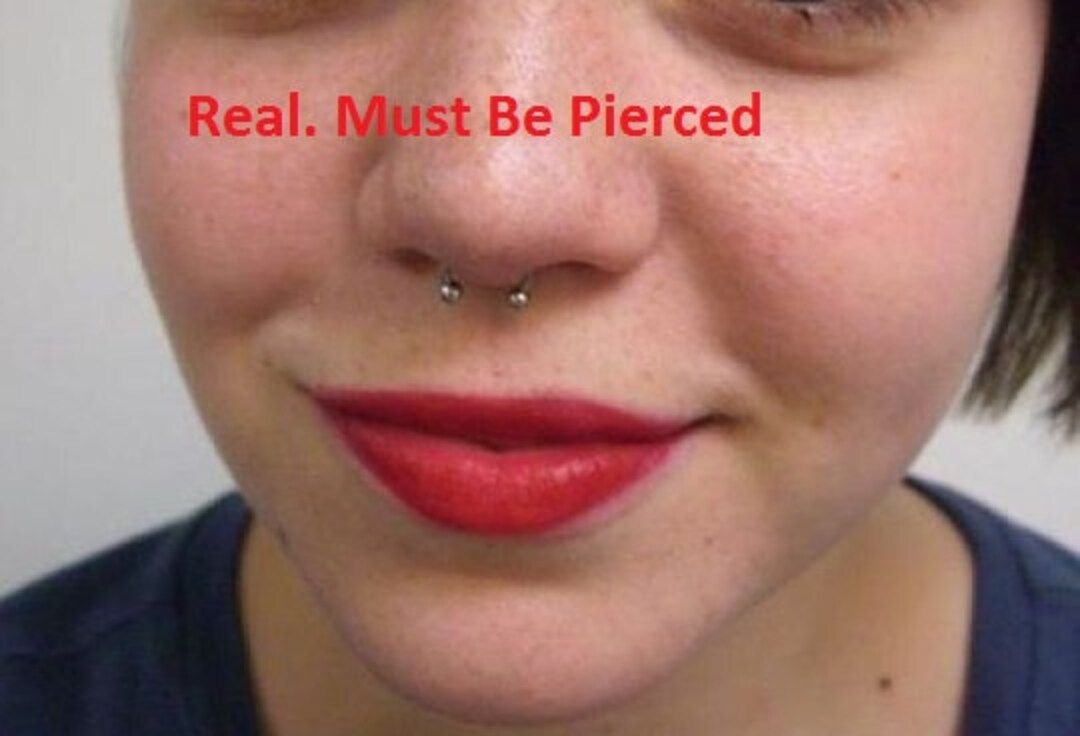 16g SEPTUM Ring, Internally Threaded, 3mm Balls, Septum Horseshoe ...