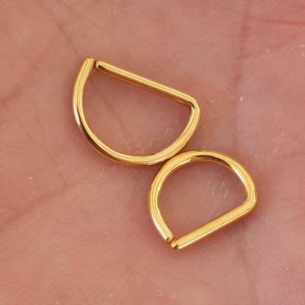 Gold D Shaped Septum Ring - Etsy