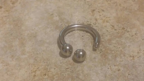 12g SEPTUM Ring Surgical Stainless Steel 10mm 3 8 Diameter Hand Bent 4mm Balls Circular Barbell Horseshoe Septum Etsy