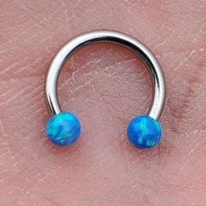 Fire Opals, Opal Septum Ring, 16g 8mm. Circular Barbell, Surgical Steel ...