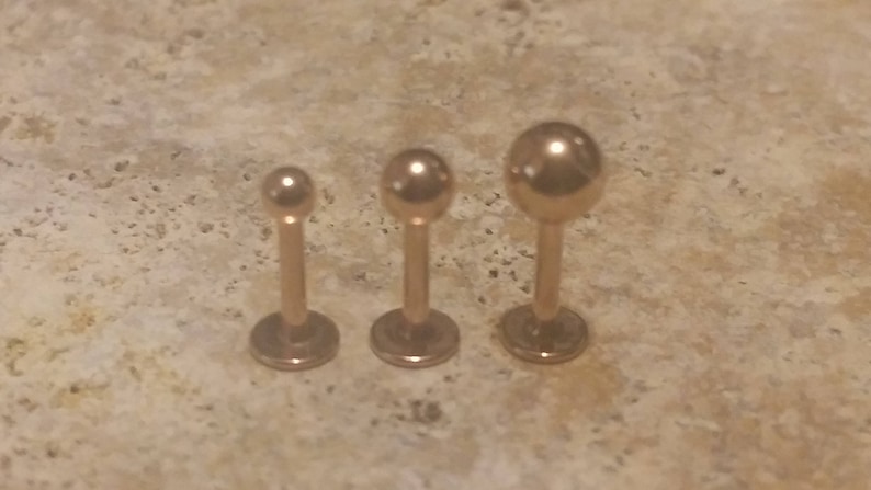 18g Tragus Ring, 16g Tragus Ring, Rose Gold, 2mm 3mm 4mm Balls, 8mm ...