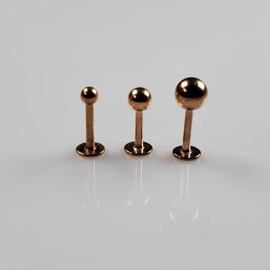 18g Tragus Ring, 16g Tragus Ring, Rose Gold, 2mm 3mm 4mm Balls, 8mm ...