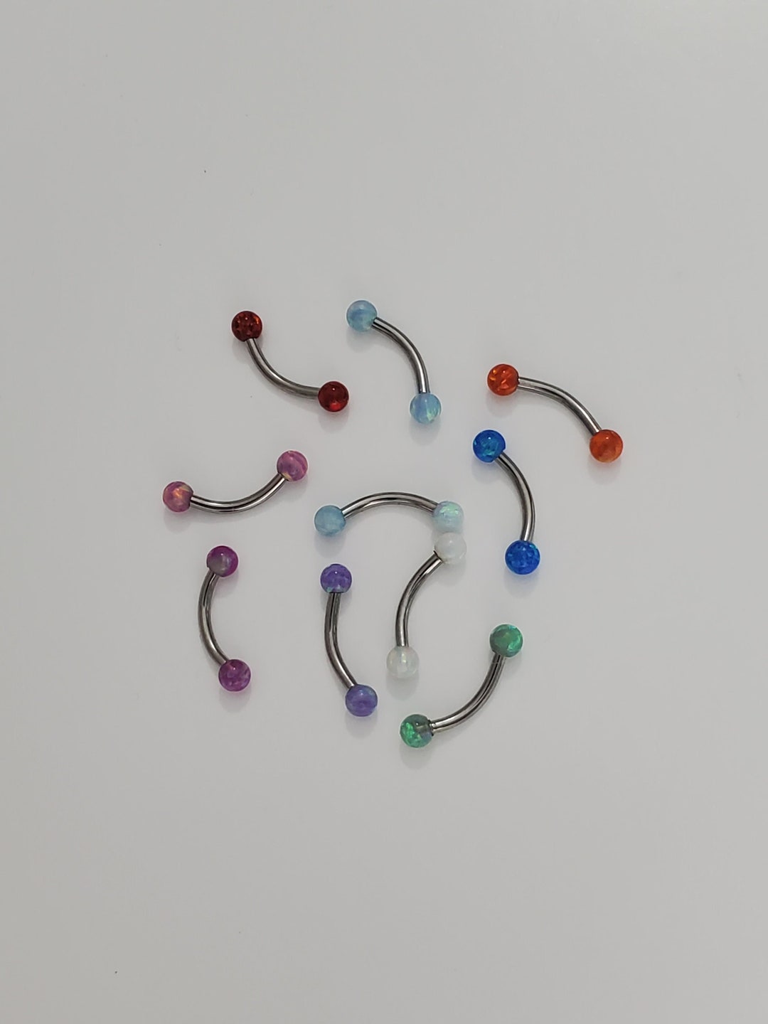 16g 6mm 8mm 10mm Opal Eyebrow Ring, Eyebrow Jewelry, Eyebrow Piercing ...