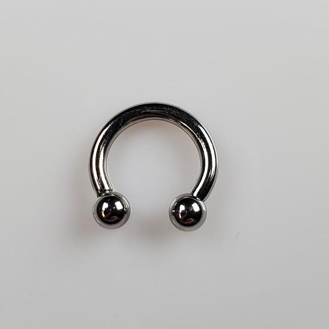 12g SEPTUM Ring, Surgical Stainless Steel, 10mm 3/8" Diameter Hand Bent ...