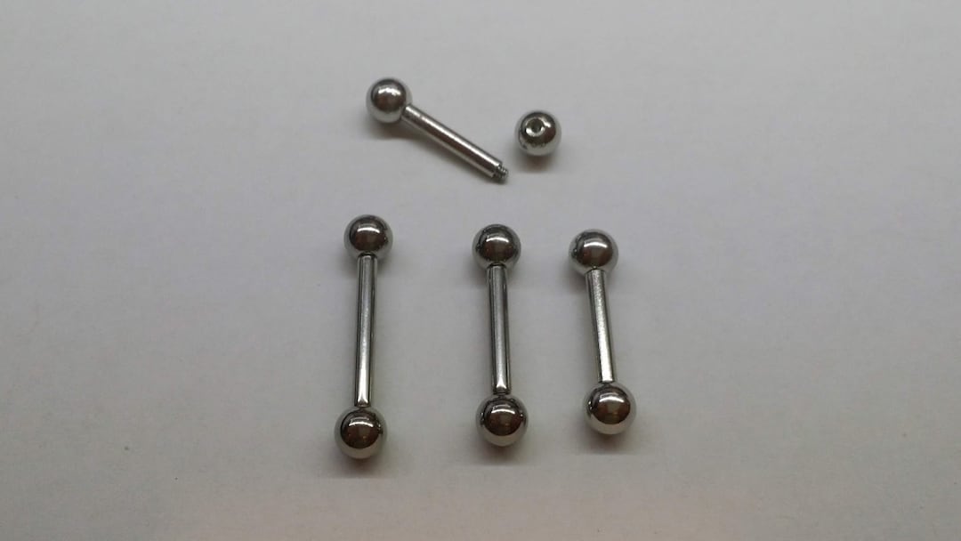 20g 18g 16g 14g Straight Barbells Tongue Nipple Septum Rook Tragus Ring ...