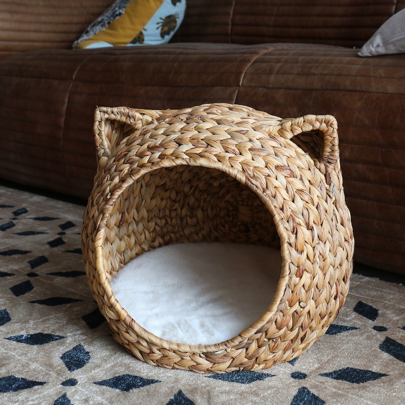 Wicker Cat Bed - Etsy