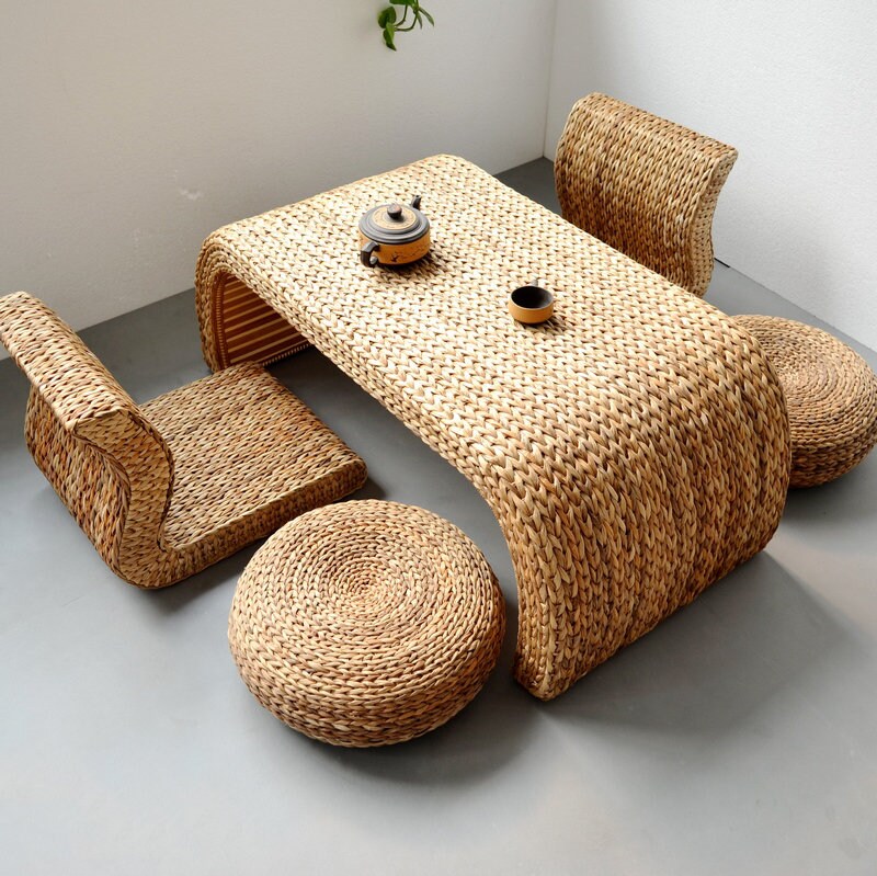 Table ONLY: Long Simple Handmade Brown Banana Leaf Coffee - Etsy