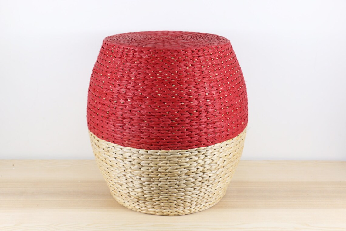 Round Rustic Red-white Wood Stool/wholesales Bulk/wedding | Etsy