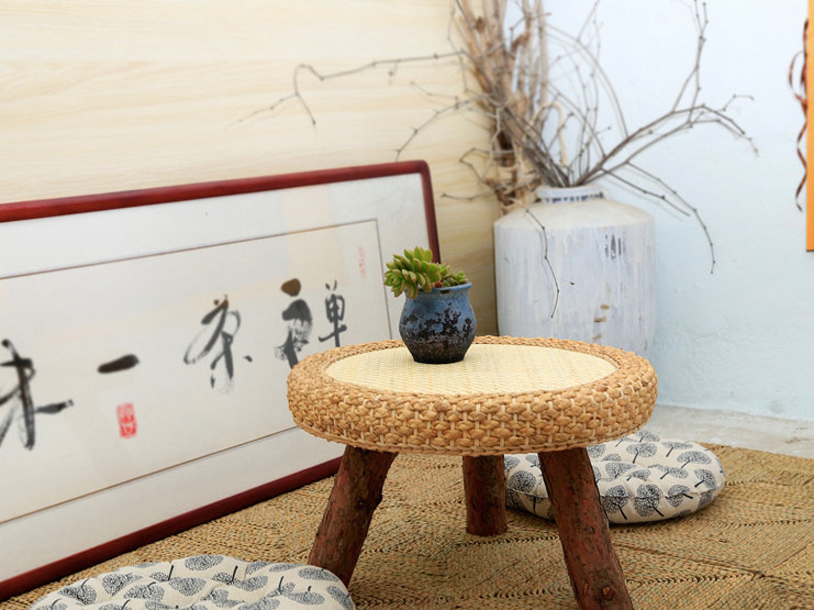 Custom brown seagrass rug straw floor mats handmade bedroom | Etsy