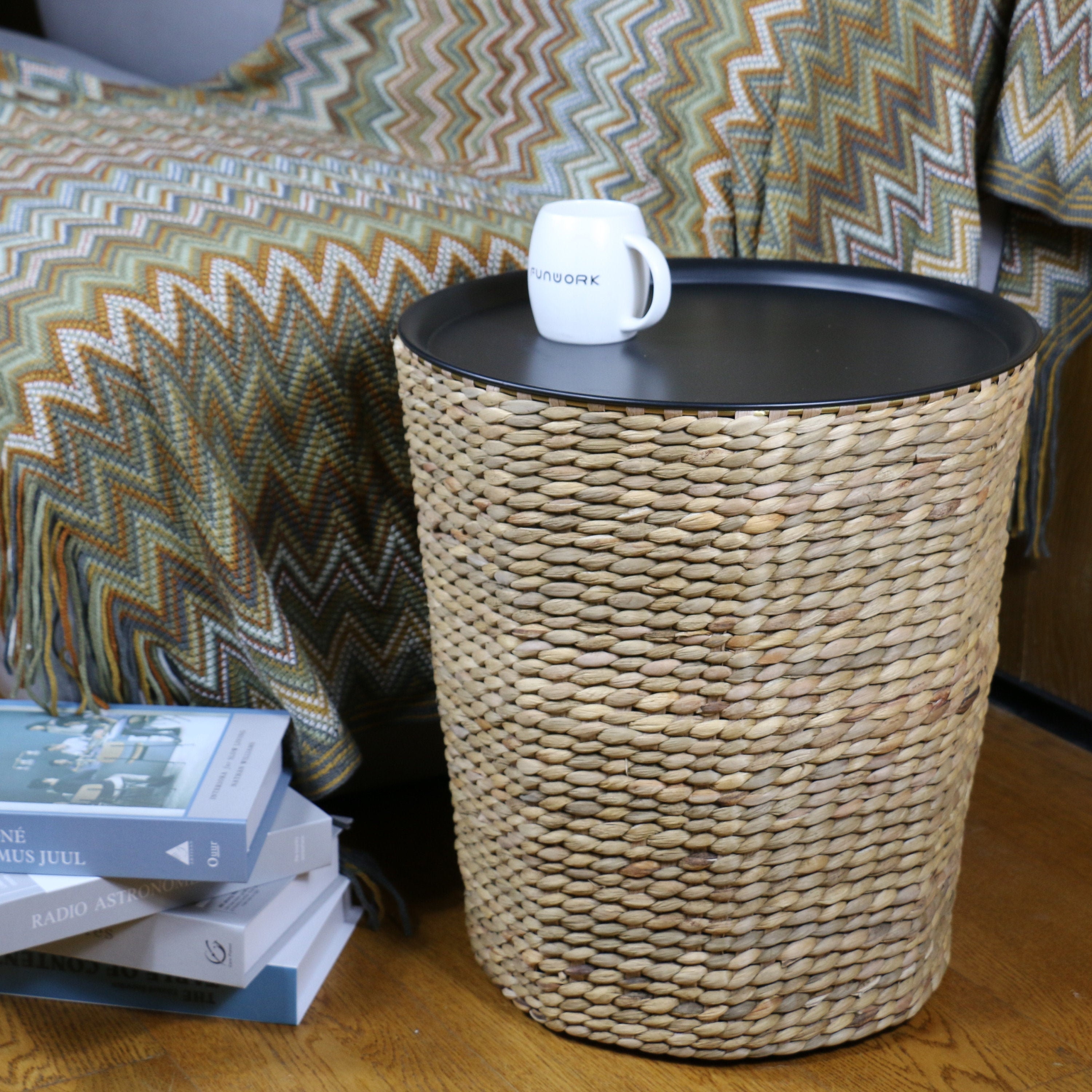 Chic Round Storage Side Table Round Water Hyacinth Coffee - Etsy UK