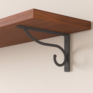 Heavy Duty Metal Shelf Brackets for Hanging, Black Steel Brackets With ...