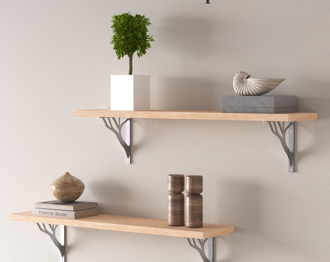 Metal Shelf Brackets, Tree Branch Brackets, Farmhouse Shelf Bracket ...