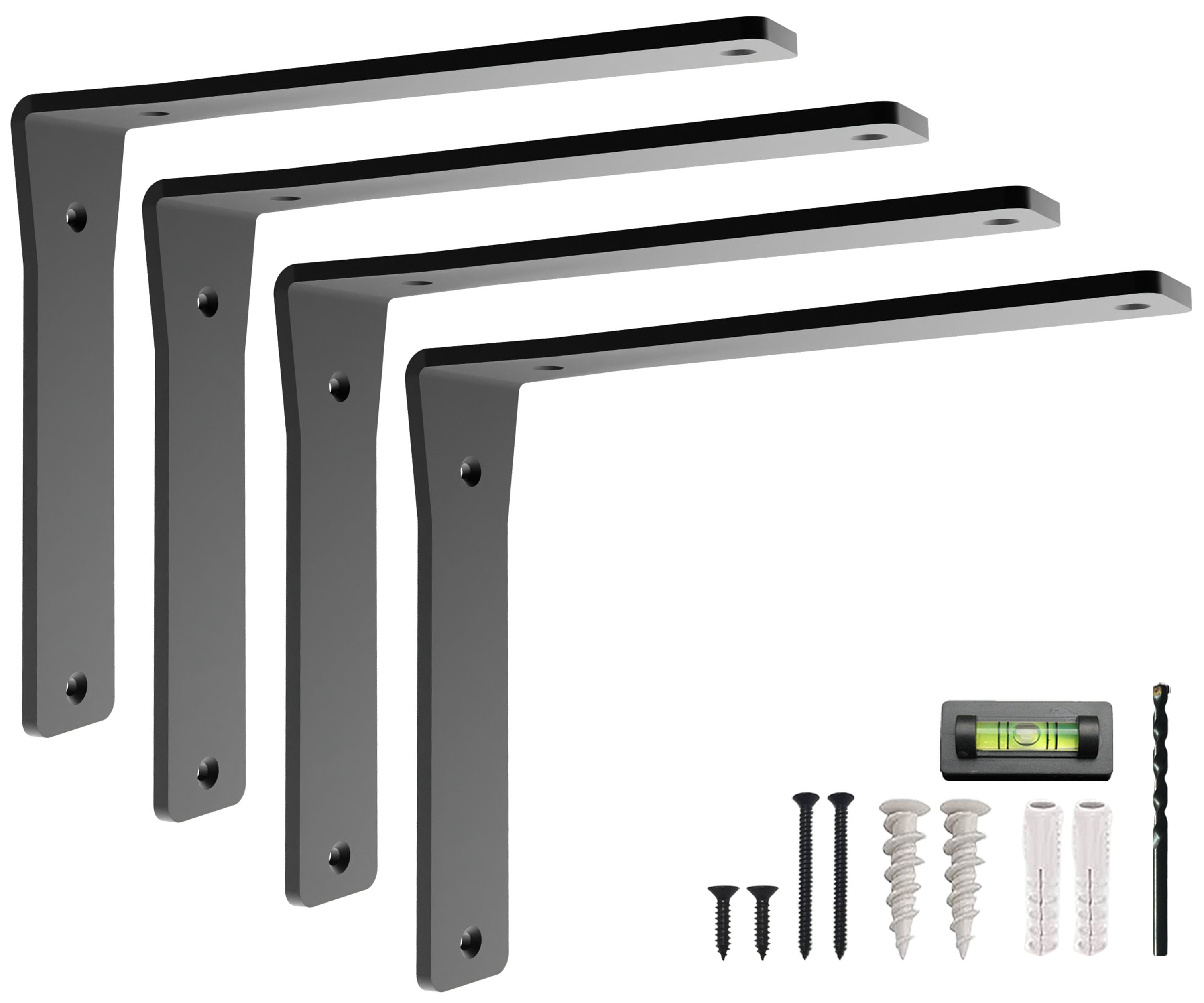 Heavy Duty Black Metal Shelf Bracket, Minimalist Steel Rustic Floating ...