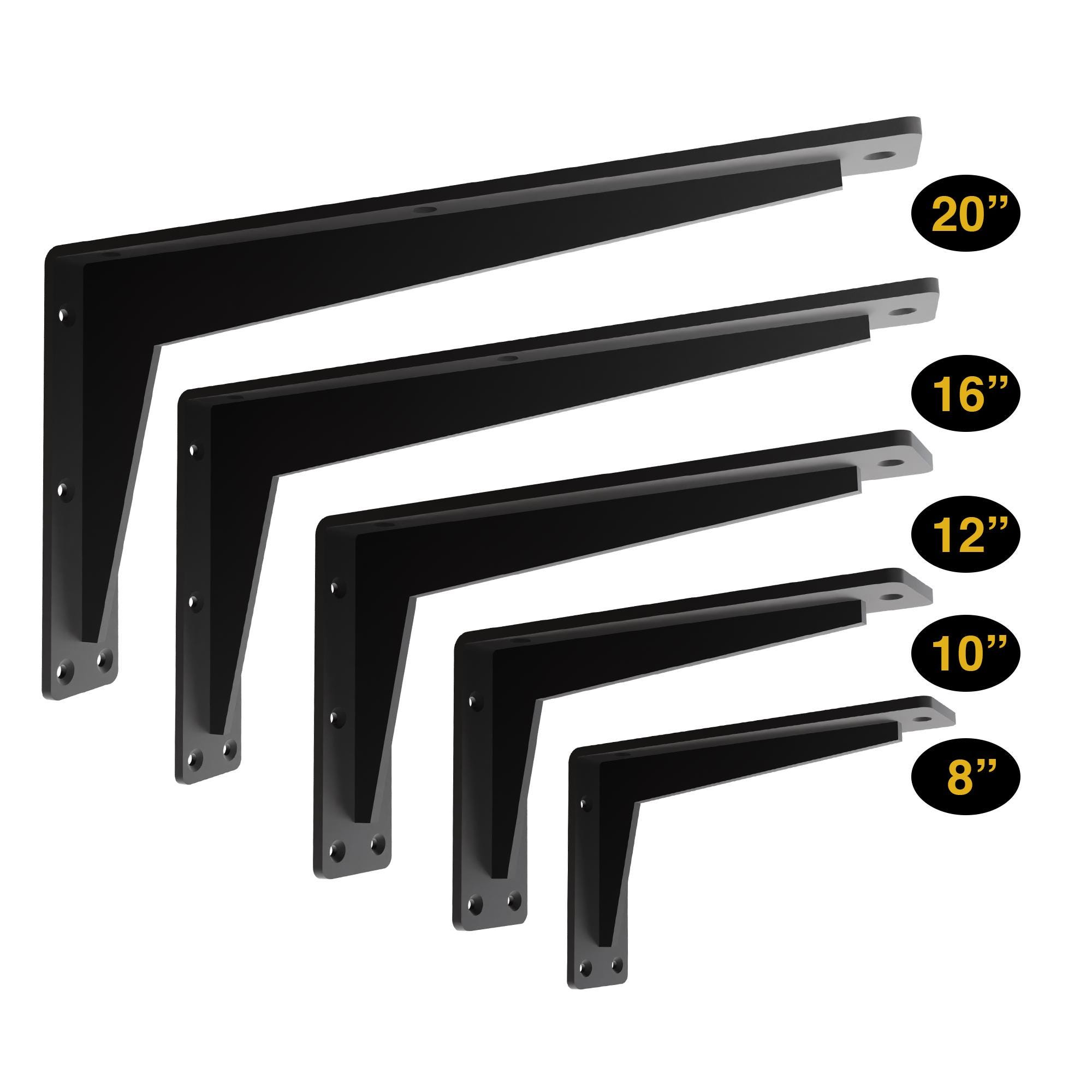 Heavy Duty Steel Floating Shelf Brackets, Rustic Black Metal L- Shape ...