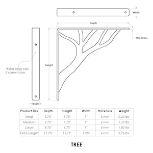 Heavy Duty White Metal Tree Branch Shelf Bracket, Rustic Steel Shelf ...