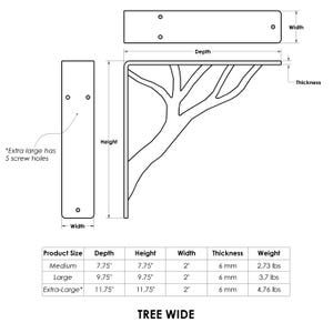 Heavy Duty Tree Branch Shelf Bracket | Decorative Metal Shelf Bracket ...