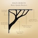 Heavy Duty White Metal Tree Branch Shelf Bracket, Rustic Steel Shelf ...