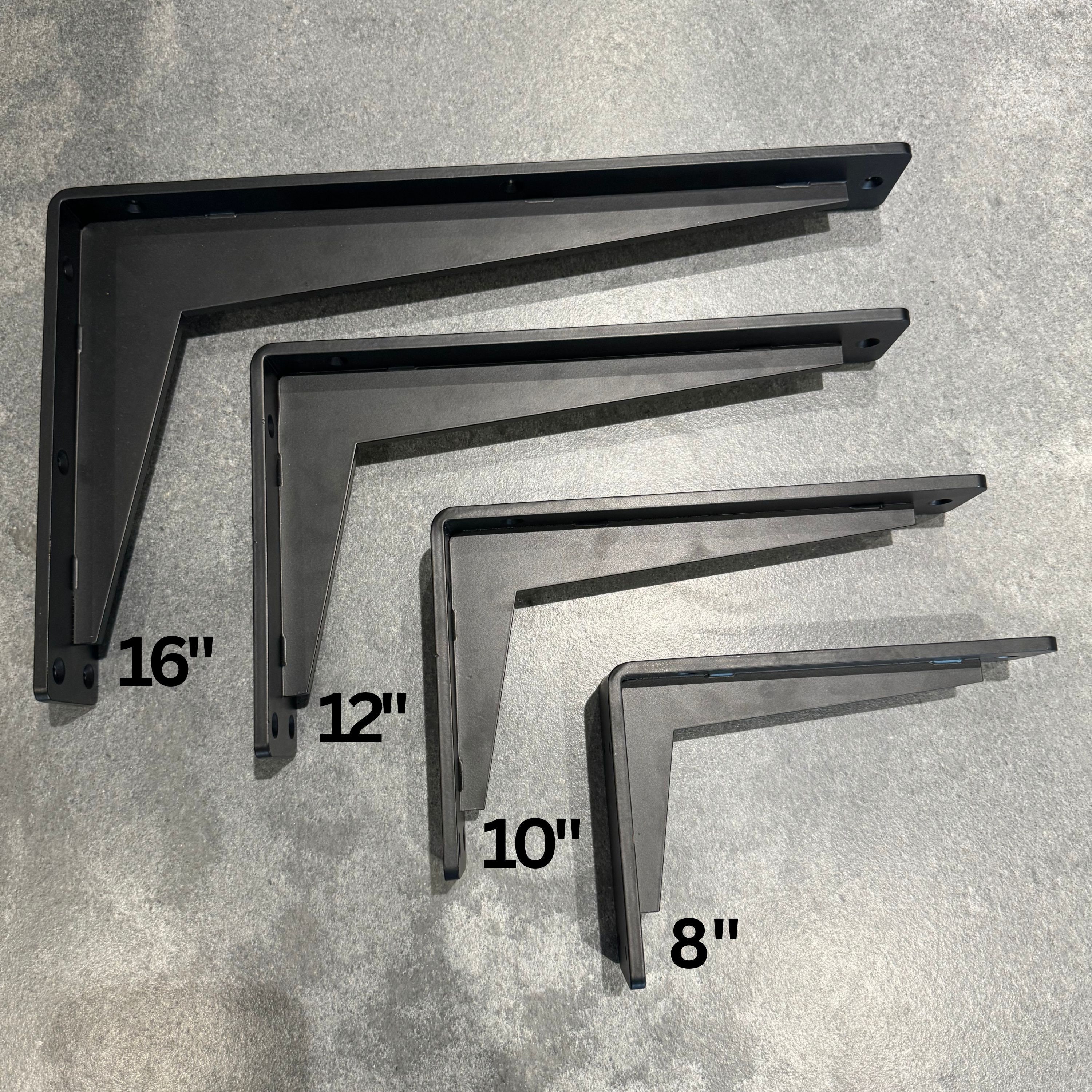 Heavy Duty Steel Floating Shelf Brackets, Rustic Black Metal L- Shape ...
