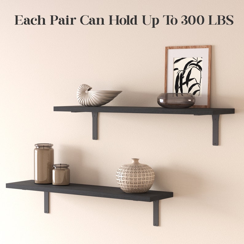 Hidden Float Shelf Bracket Black, Heavy Duty L Shelf Bracket, Floating ...