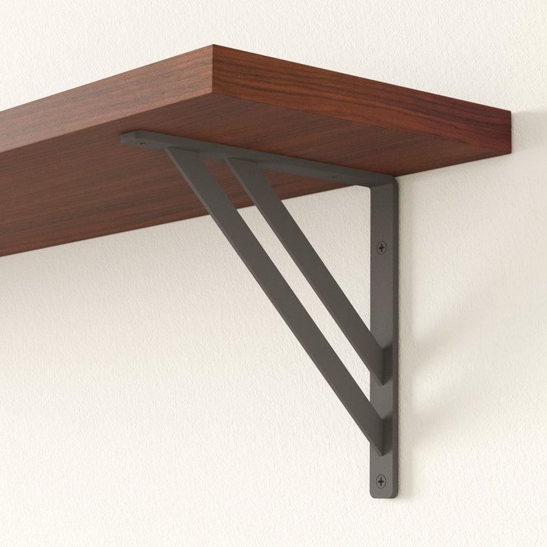 Modern Wall Shelf Brackets, Black Metal Floating Shelf Brackets, Rustic ...