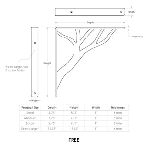 Heavy Duty White Metal Tree Branch Shelf Bracket, Rustic Steel Shelf ...