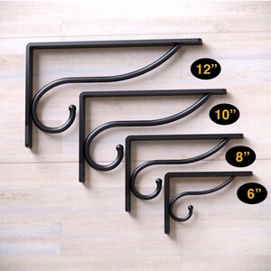 Heavy Duty Metal Shelf Brackets for Hanging, Black Steel Brackets With ...