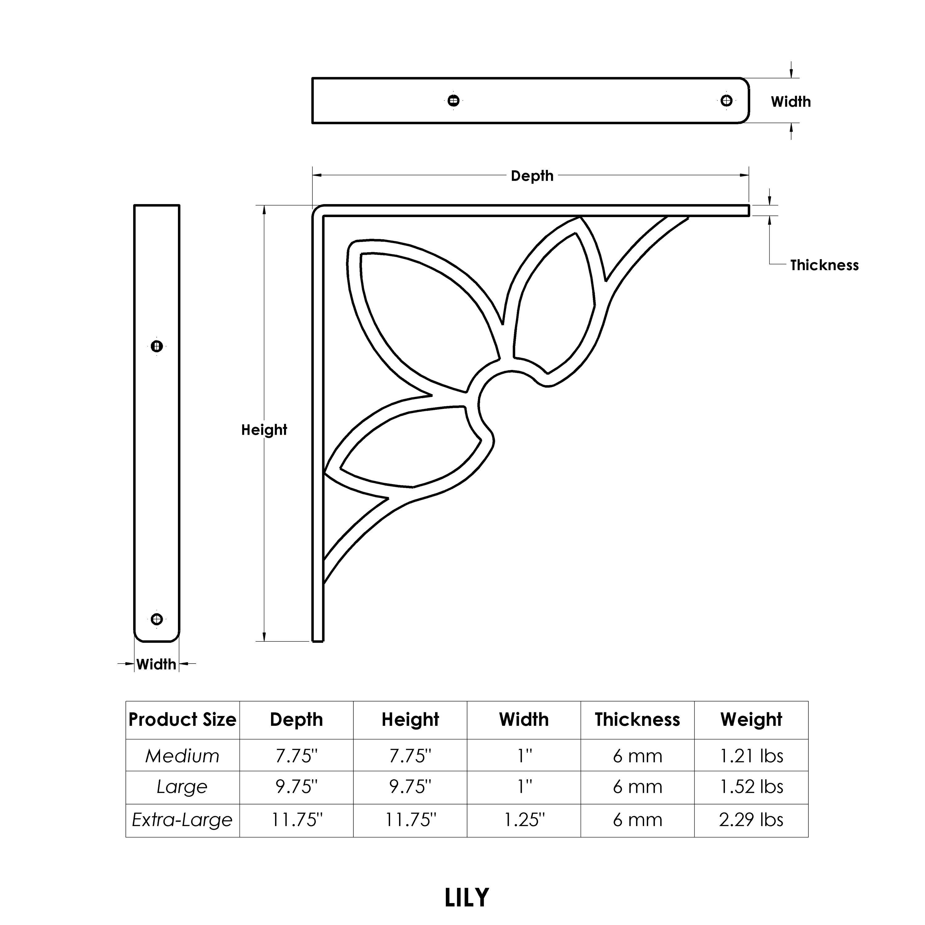 Modern Decorative Floral Shelving Bracket, Black Metal Floating Shelf ...