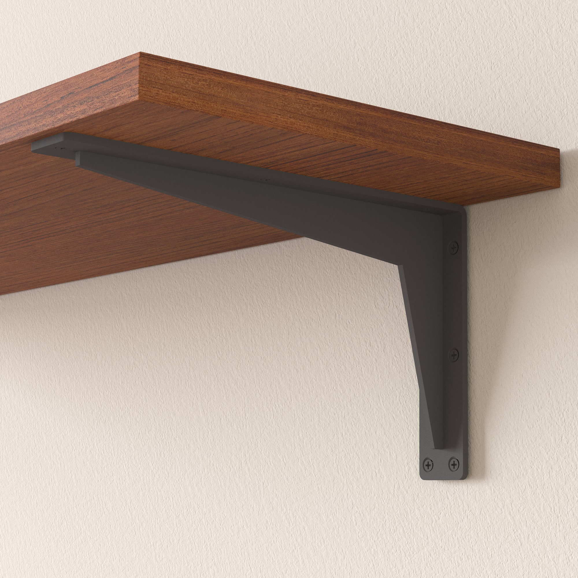 Heavy Duty Steel Floating Shelf Brackets, Rustic Black Metal L- Shape ...