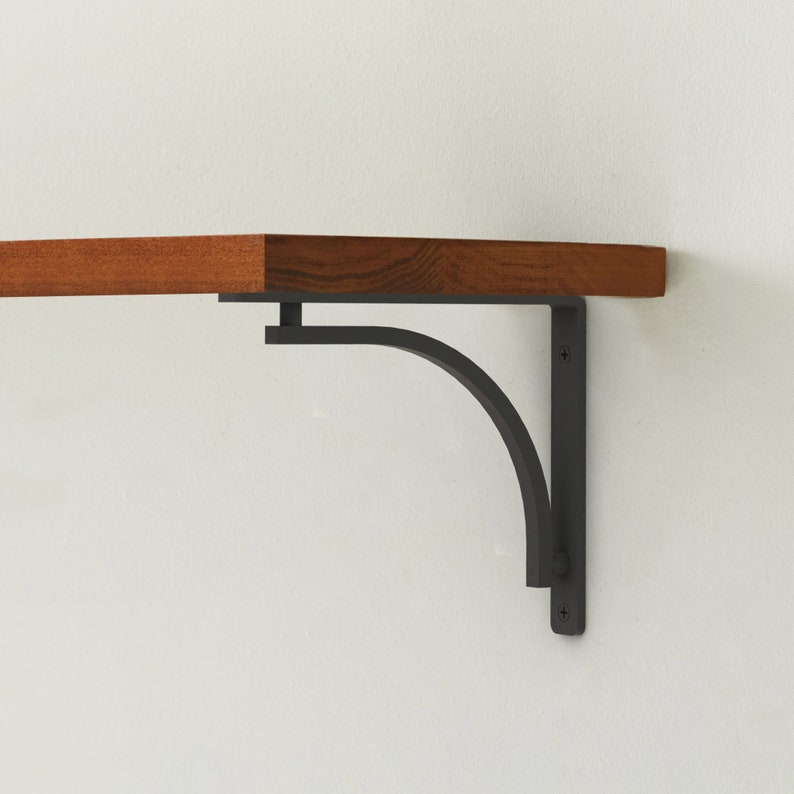 Black Metal Shelf Bracket, Wall Mounted Floating Shelf Bracket ...