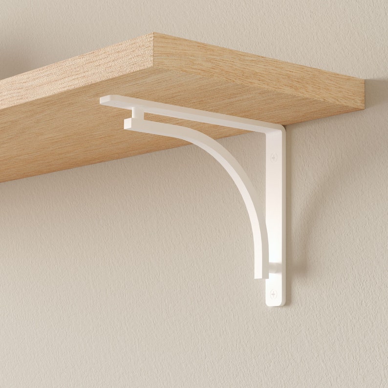 White Metal Shelf Bracket, Wall Mounted Heavy Duty Steel Shelf Bracket ...