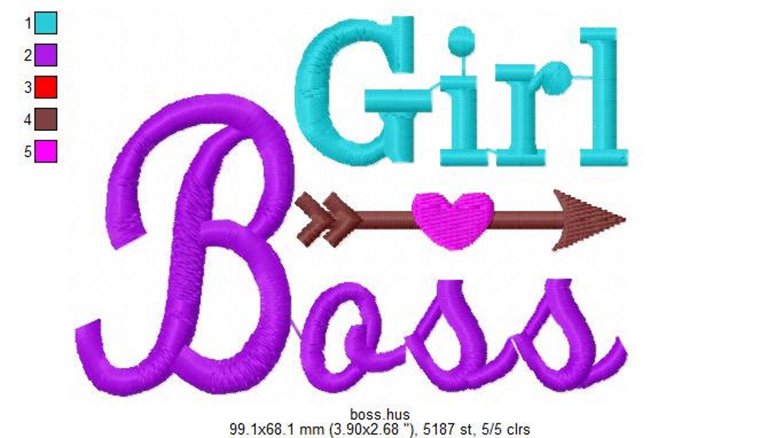Girl Boss Embroidery Design for Machine Embroidery, Girl Machine ...