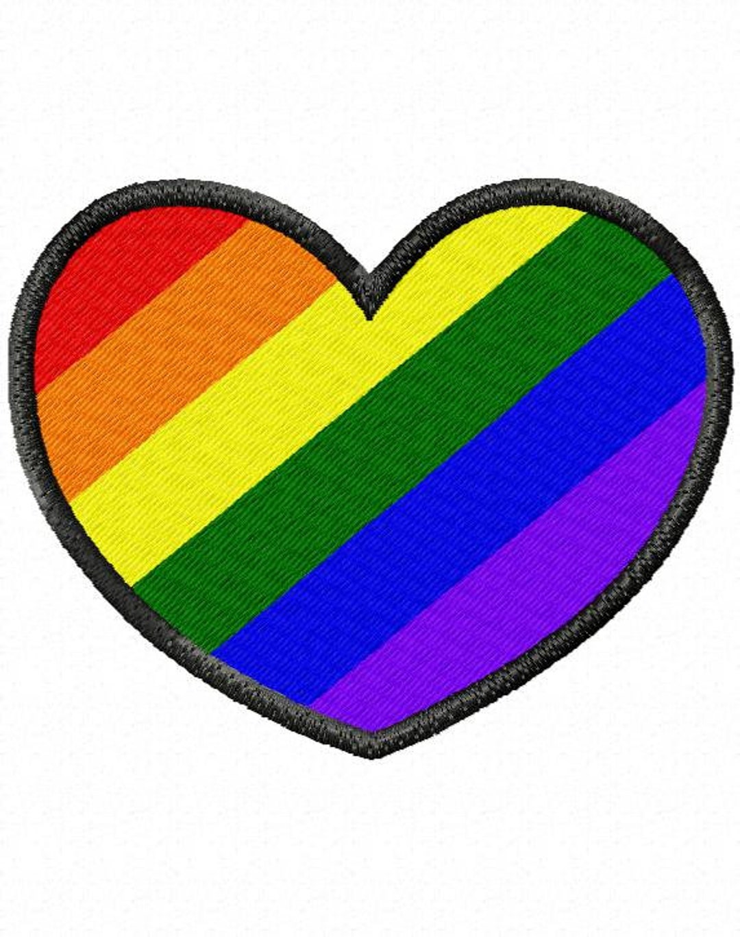 Rainbow Pride Month Heart Embroidery Design, Small LGBTQ Heart Machine ...