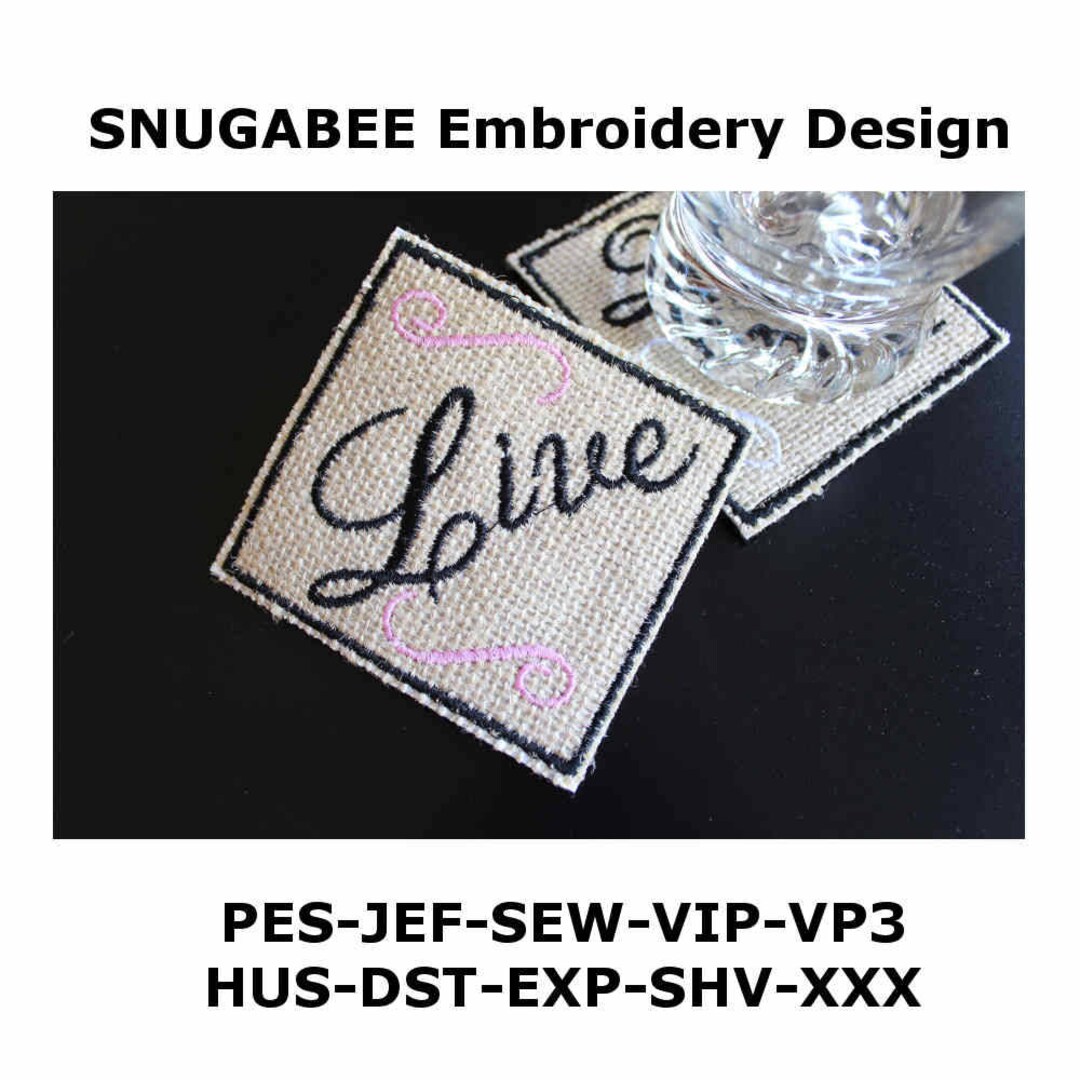 ITH Live Cup Coaster Embroidery Design, in the Hoop Mug Rug Design, 4x4 ...