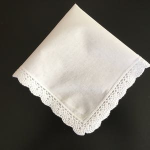 2 White Lace Handkerchiefs, Blank White Wedding Handkerchief for ...