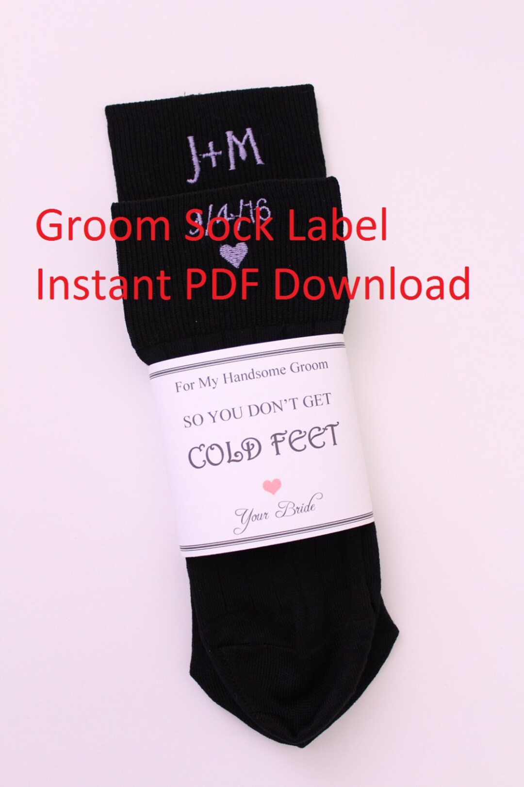 Groom's Socks Label, Instant PDF Download Printable Groom Sock Wrapper ...