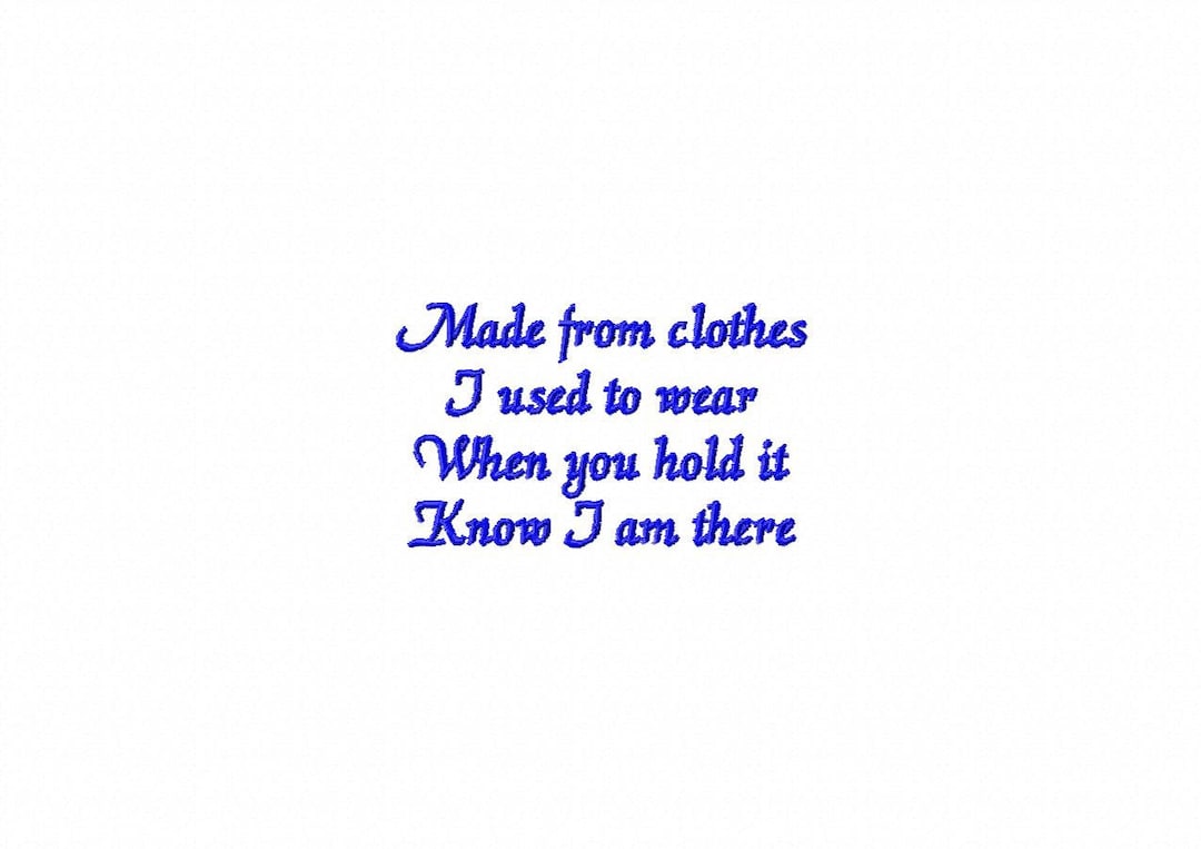 Clothes I Used to Wear Embroidery Design, Memorial Poem, Remembrance ...