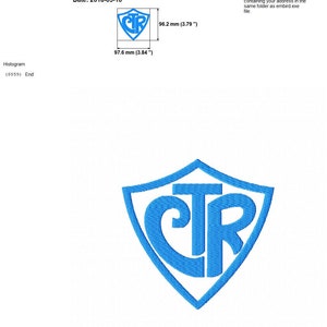 CTR Embroidery Design. CTR Crest. CTR Emblem. Choose the Right ...