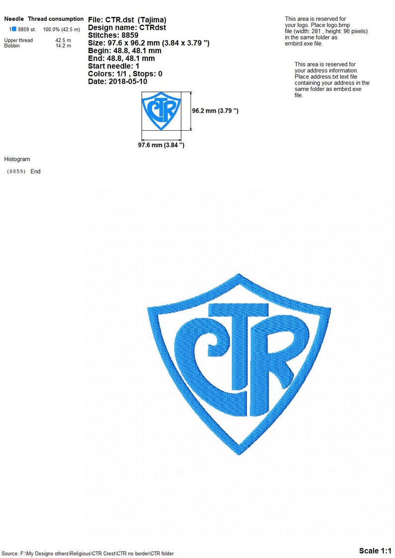 CTR Embroidery Design. CTR Crest. CTR Emblem. Choose the | Etsy