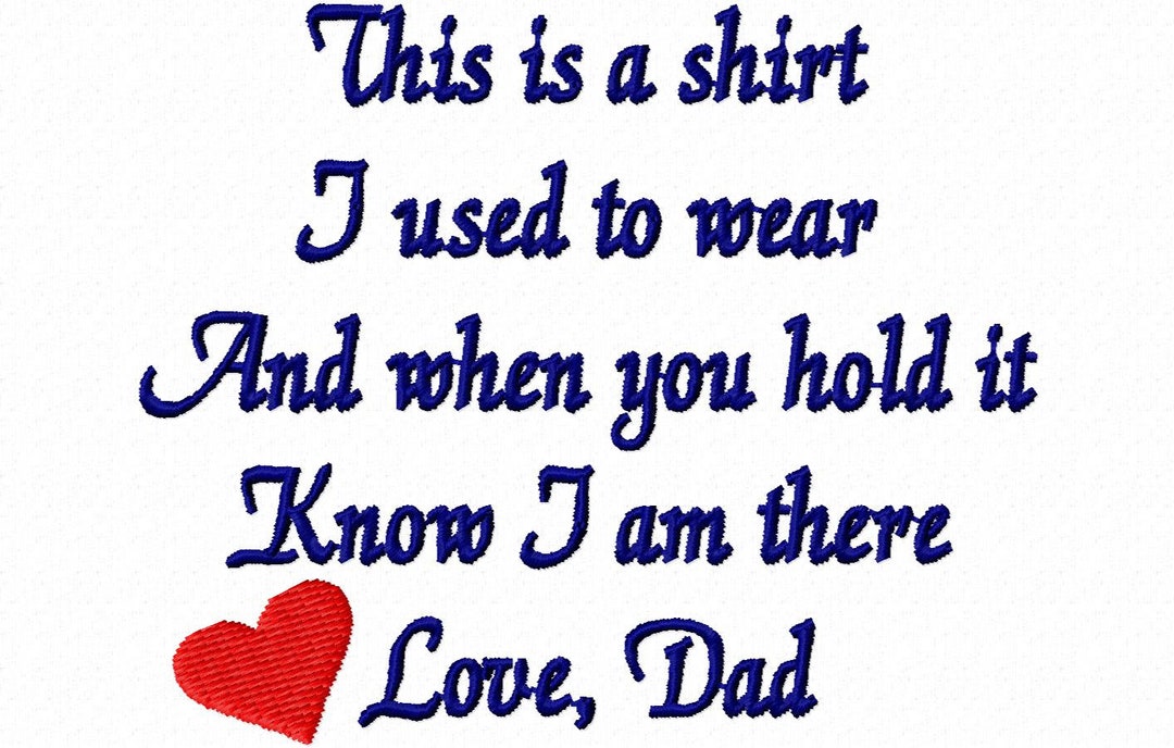 Instant Download Embroidery Design: This is a Shirt I Used to Wear Poem ...