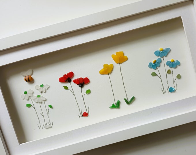 Sea Glass Flowers Floral Wall Art Ts For Her Nature Lovers T Idea Etsy