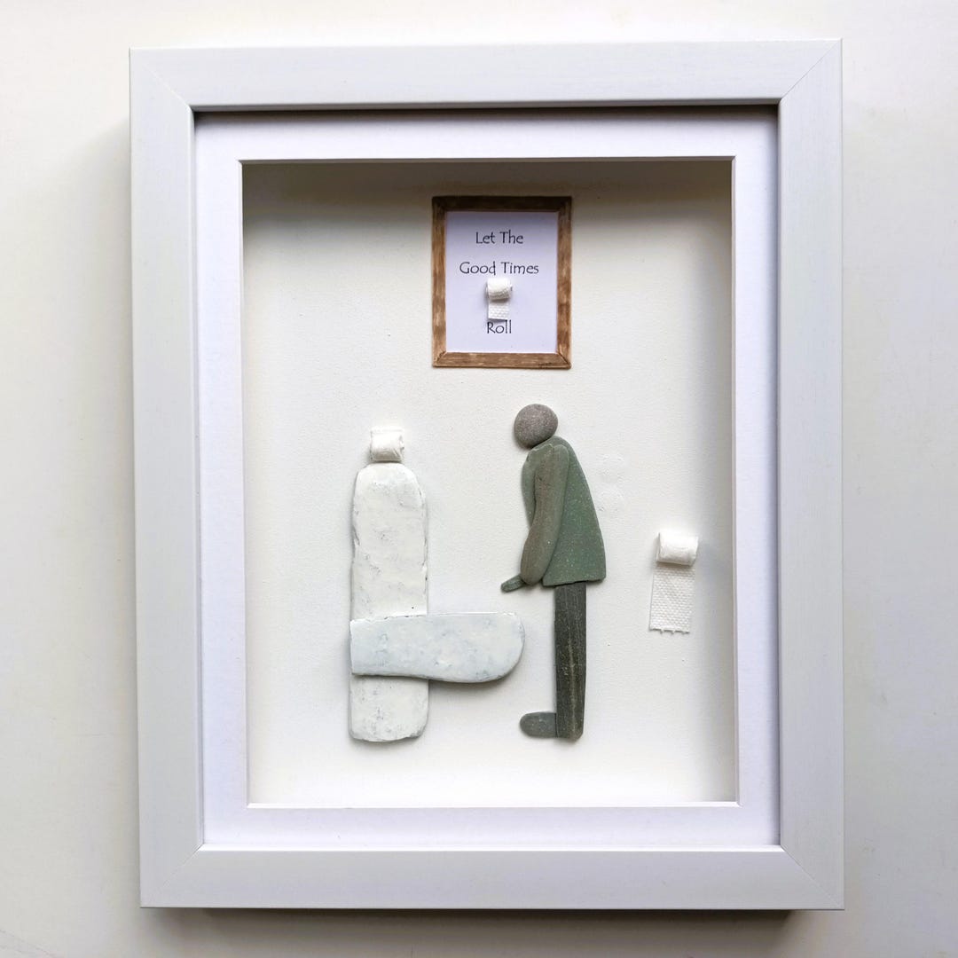 Funny Bathroom Wall Art, Man on the Loo, Humorous Cloakroom Art - Etsy