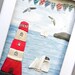 Lighthouse, Beachcombed Art, Cornish Harbour Scene, Nautical Framed ...