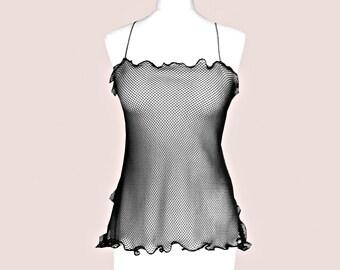 Black Mesh Net Top - Etsy