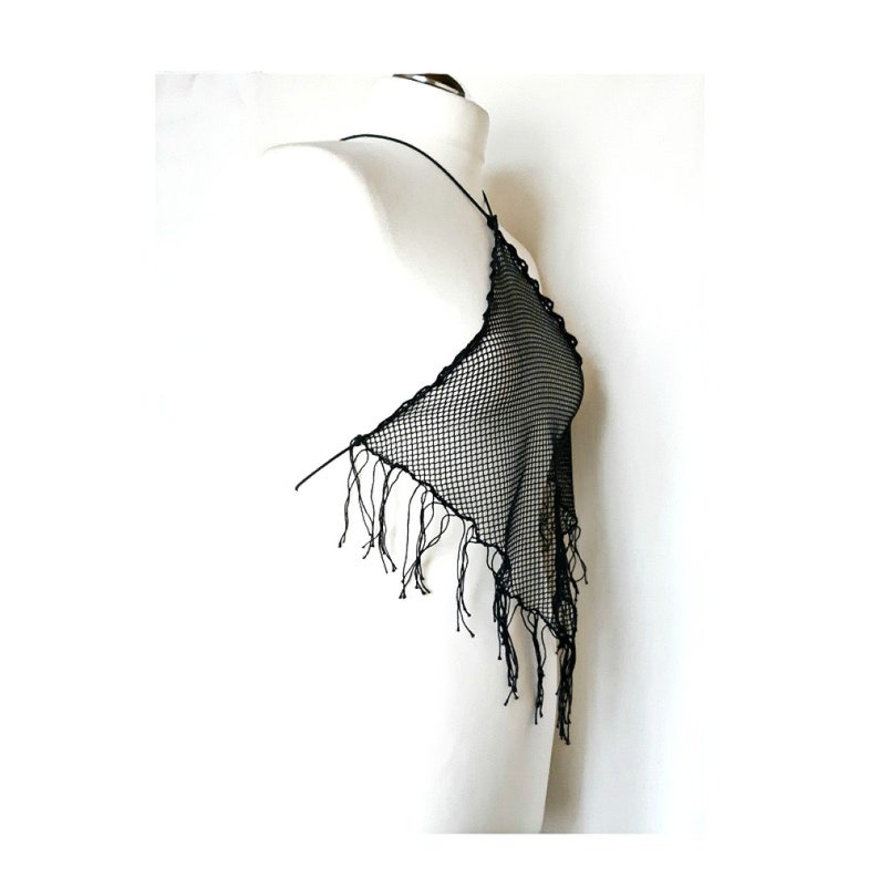 See Through Top Backless Black Mesh Club Wear Exhibitionist Open Rave ...