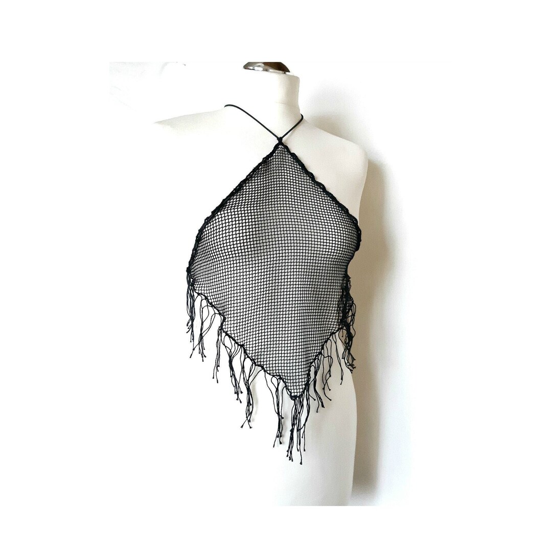 Mesh Scarf Top Womens See Through Clubbing Outfit Hot Sexylingerie - Etsy