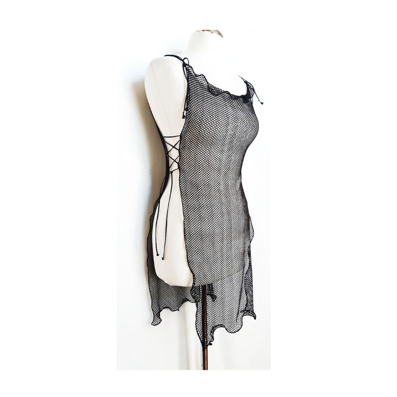 Revealing Tank Dress Fishnet Open Sides Tunik Seethru Exhibitionist ...