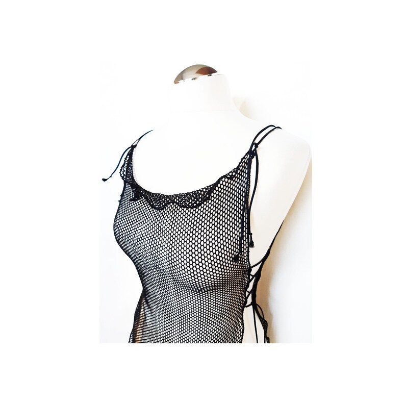 Revealing Tank Dress Fishnet Open Sides Tunik Seethru Exhibitionist ...