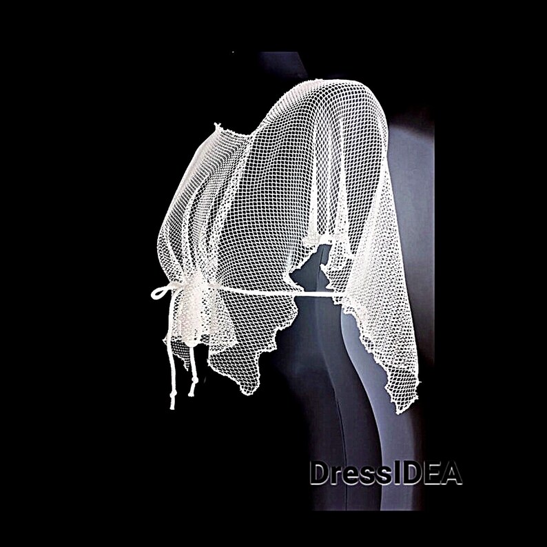 See Through Crop Shirt Top Loose Tie Overlay Black Mesh Net Clothes ...